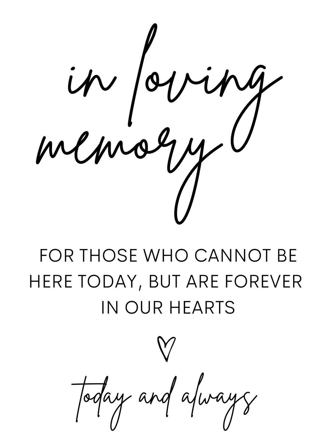 In Loving Memory Wedding Sign Template - Etsy