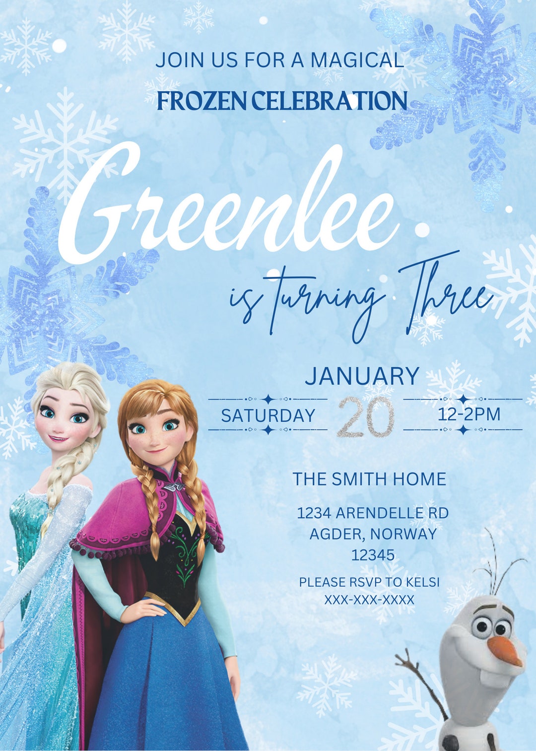 Frozen Birthday Invitation, Ice Princess, Ice Princess Birthday, Frozen ...