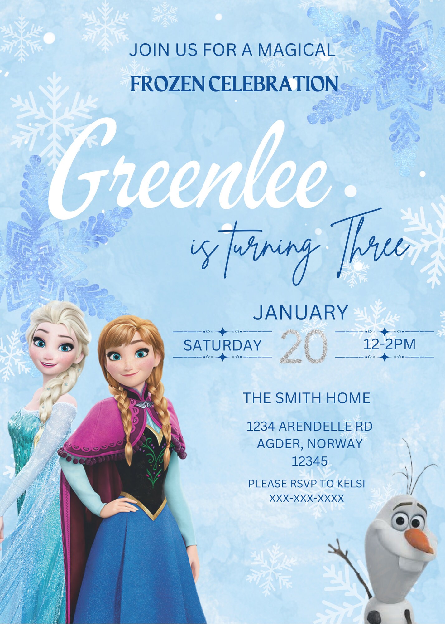 Frozen Birthday Invitation, Ice Princess, Ice Princess Birthday, Frozen ...