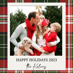 Plaid Christmas Card, Editable Christmas Template, Christmas Card - Etsy