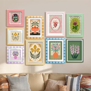 Aesthetic Gallery Wall Art, Preppy Prints Set of 9, Vintage Style ...