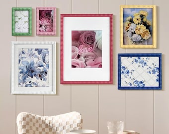 Blue Bobble Bobbin Frame With Wildflower Brittany Smith Print - Etsy