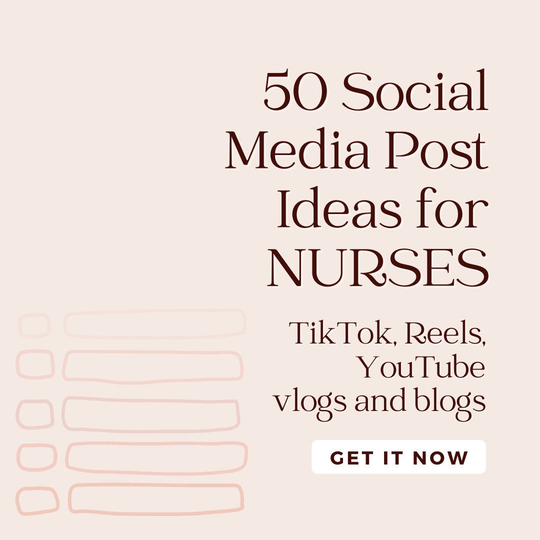 50 Social Media Post Ideas for Nurses | Digital Tiktok Youtube Reels ...