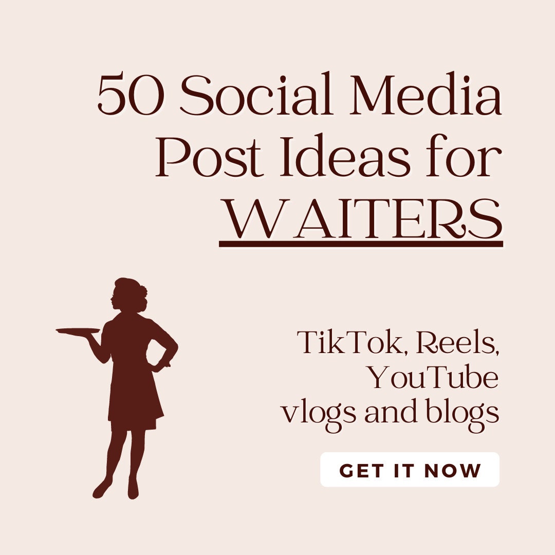50 Social Media Post Ideas for Waiters or Waitresses | Digital Tiktok ...