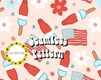 Seamless Pattern, Fourth of July Seamless, Bomb Pop Seamless ...