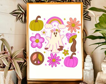 Halloween Png Hippie Halloween Png Ghost Png Retro Halloween Png ...