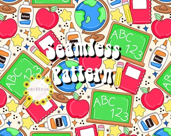 ABC Back to School Repeating Seamless Pattern File Design - Etsy