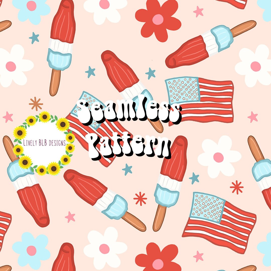 4th of July Bomb Popsicles Repeating Seamless Pattern File Design - Etsy