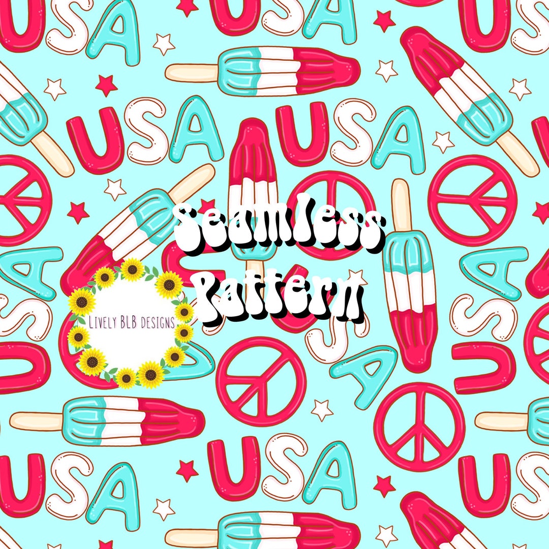 USA Bombpop 4th of July Repeating Seamless Pattern File Design - Etsy