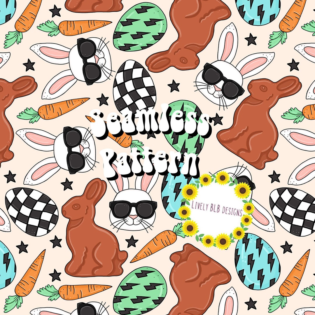 Easter Chocolate Bunny Repeating Seamless Pattern File Design - Etsy