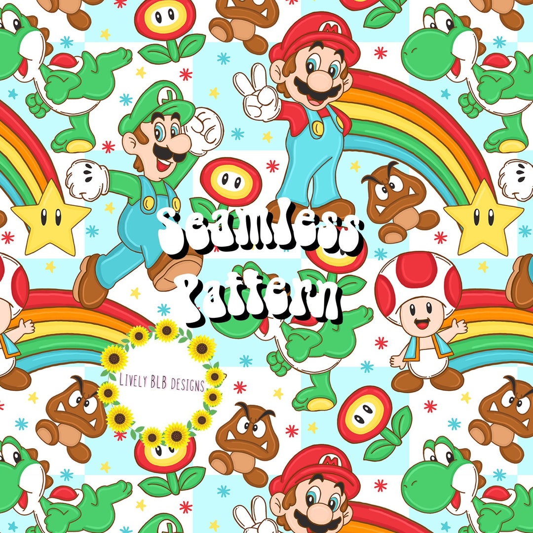 Checkered Super Rainbow Video Gamer Repeating Seamless Pattern File ...