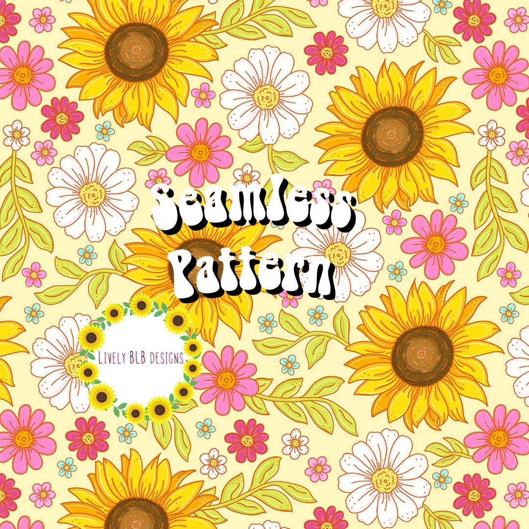 Sunflower Floral Repeating Seamless Pattern File Design - Etsy