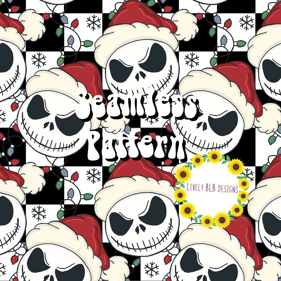 Checkered Christmas Skeleton Repeating Seamless Pattern File Design - Etsy