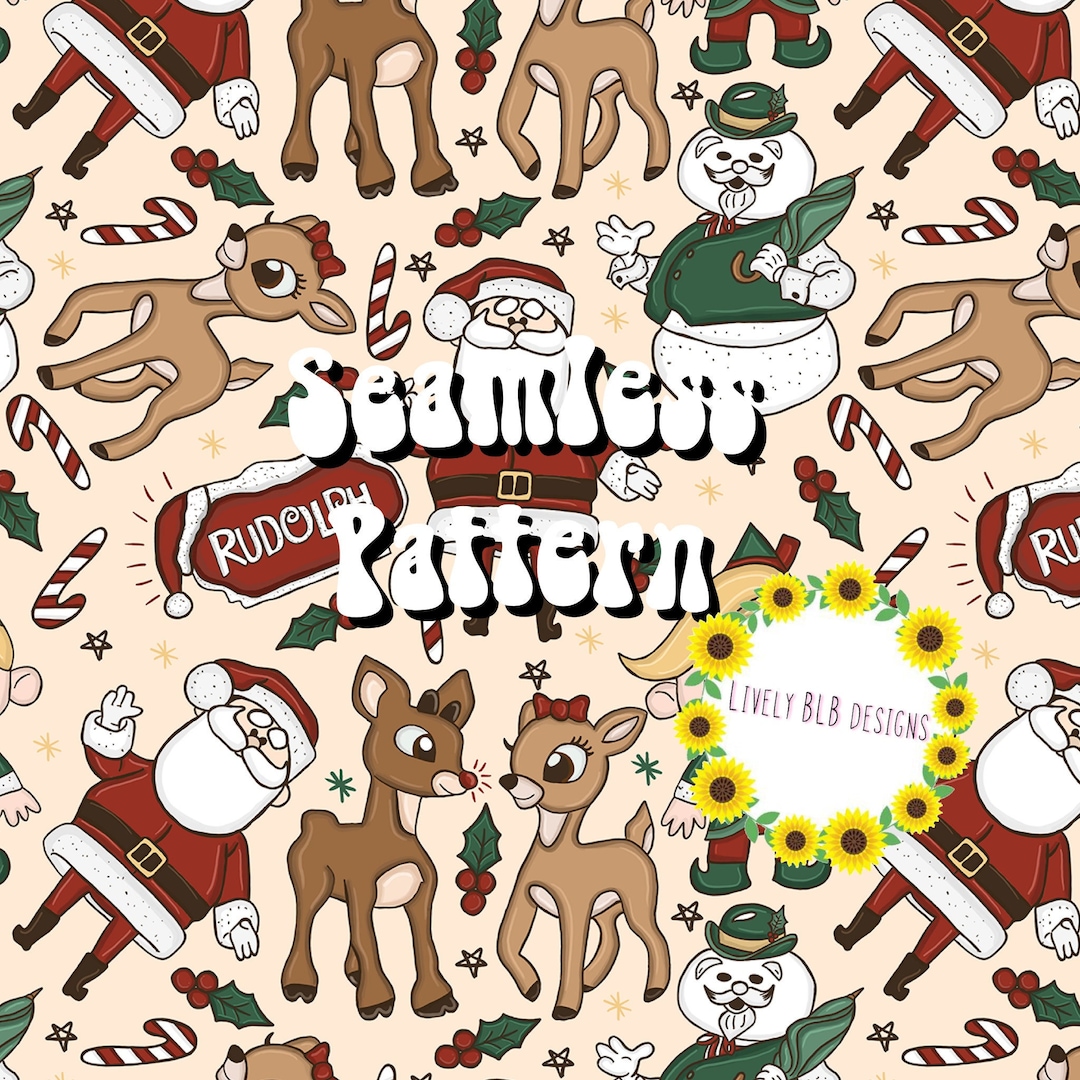 Christmas Classic Reindeer Repeating Seamless Pattern File Design - Etsy