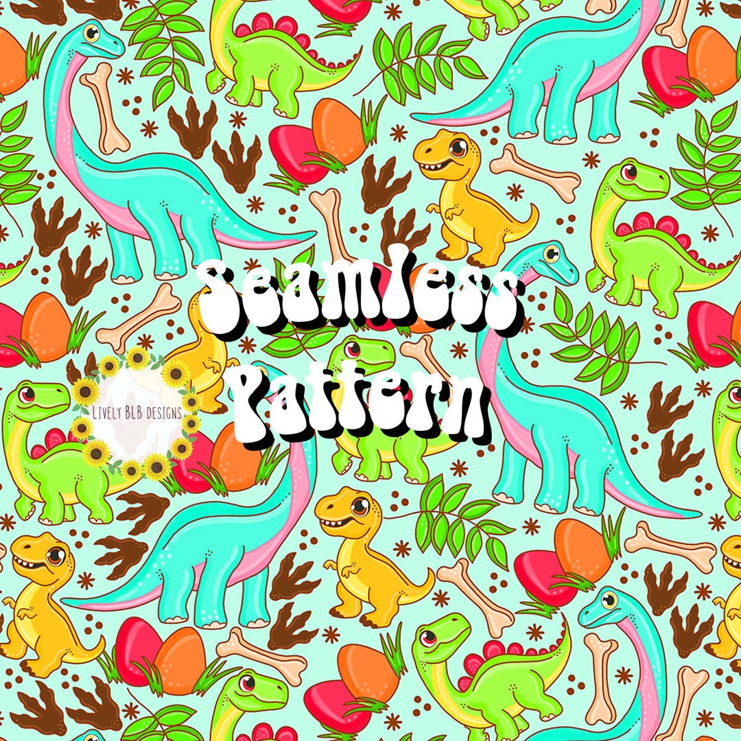 Dinosaurs Repeating Seamless Pattern File Design - Etsy