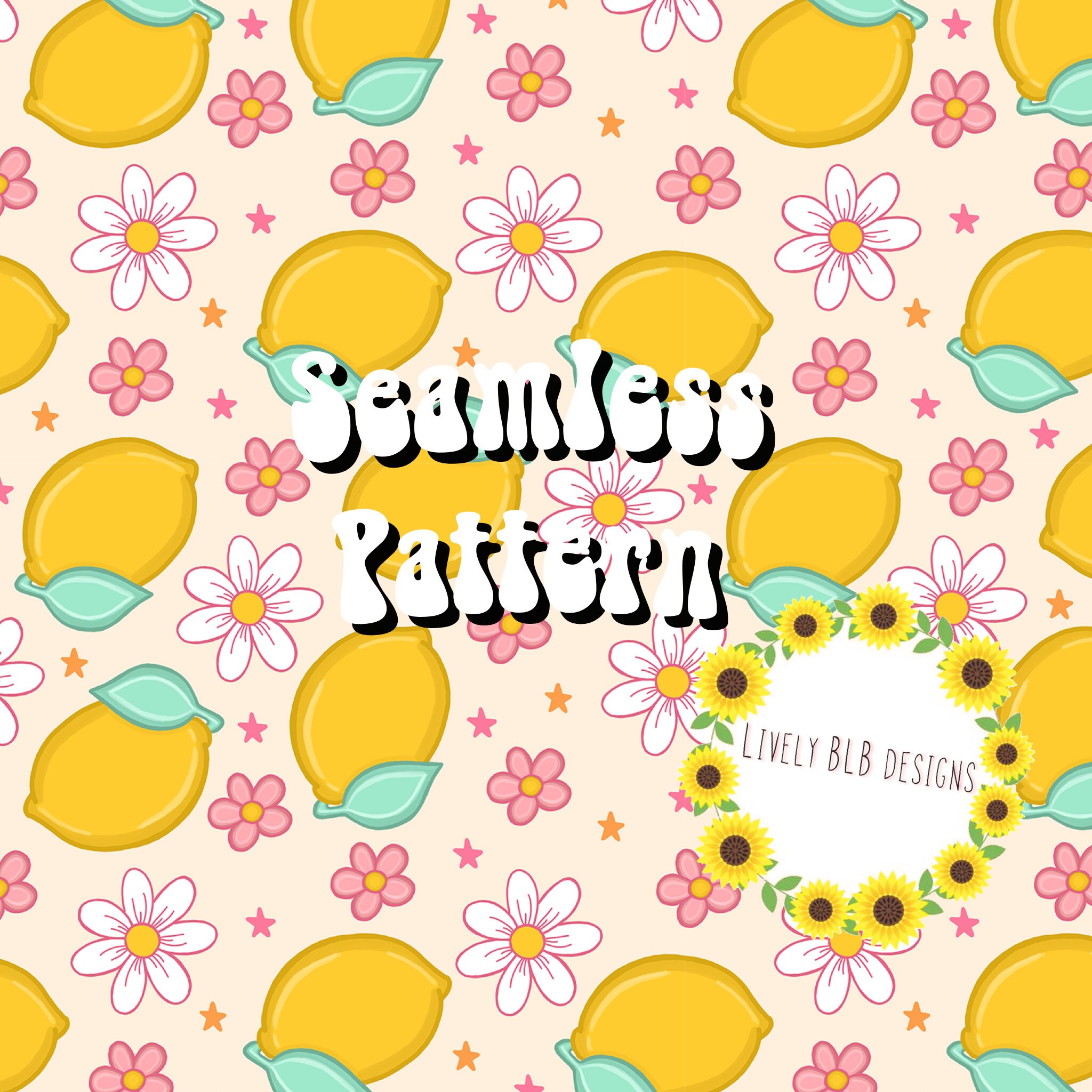 Lemon Daisy Repeating Seamless Pattern File Design - Etsy