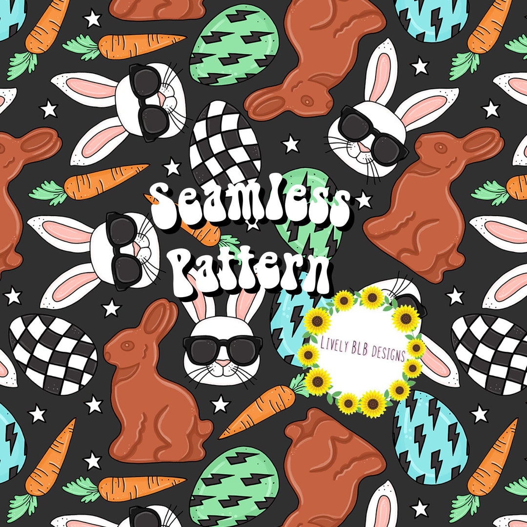 Easter Eggs Chocolate Bunny Repeating Seamless Pattern File Design - Etsy