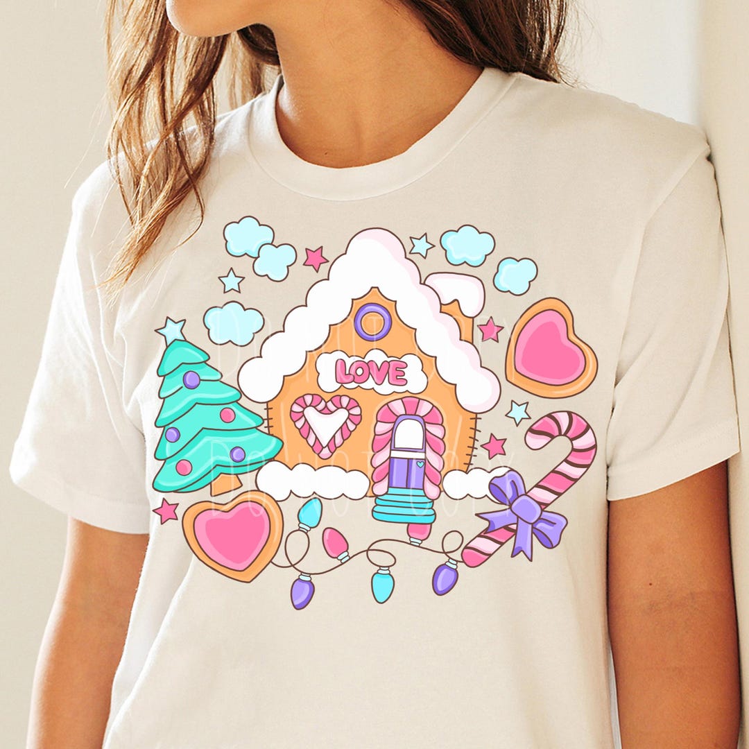 Christmas Gingerbread House PNG Tshirt Sublimation - Etsy