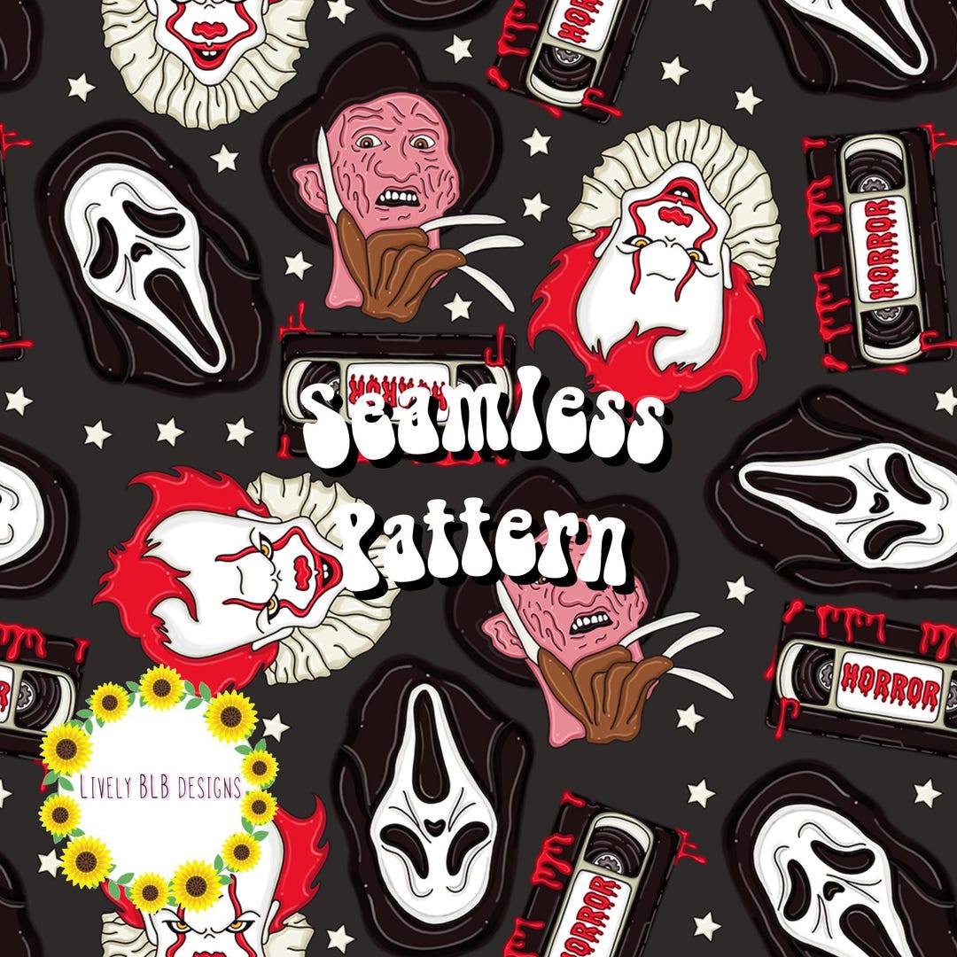 Halloween Horror Movies Repeating Seamless Pattern File Design - Etsy