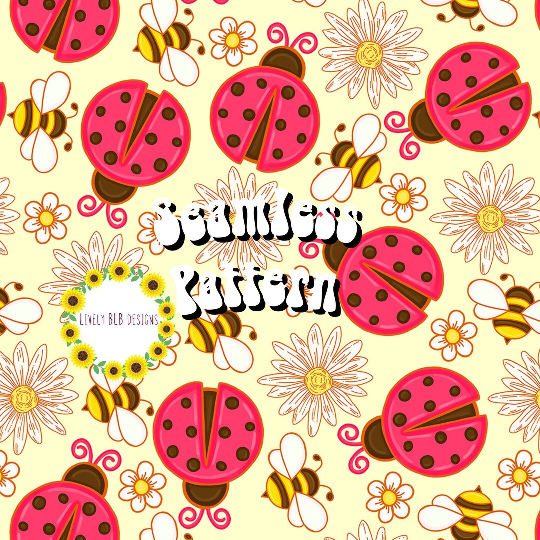 Ladybug Bees Repeating Seamless Pattern File Design - Etsy