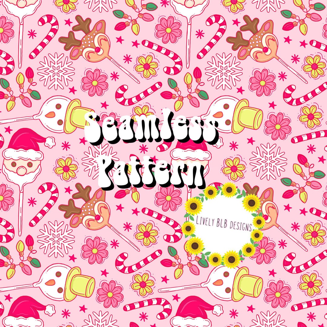 Cake Pop Pink Christmas Repeating Seamless Pattern File Design - Etsy