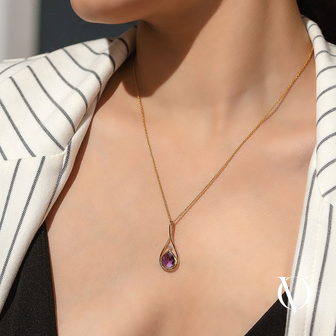 Amethyst Necklace for Women, Amethyst Necklace in Sterling Silver ...