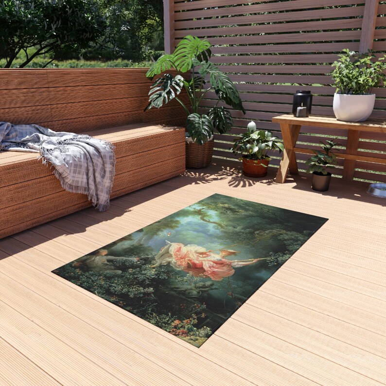 The Swing - Rococo Outdoor Rug - Vintage Art Jean-honoré Fragonard, Art ...