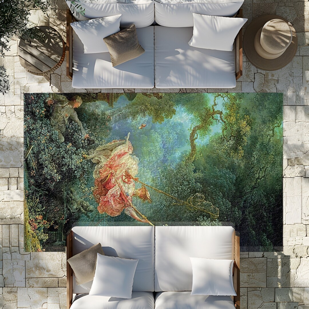 The Swing - Rococo Outdoor Rug - Vintage Art Jean-honoré Fragonard, Art ...