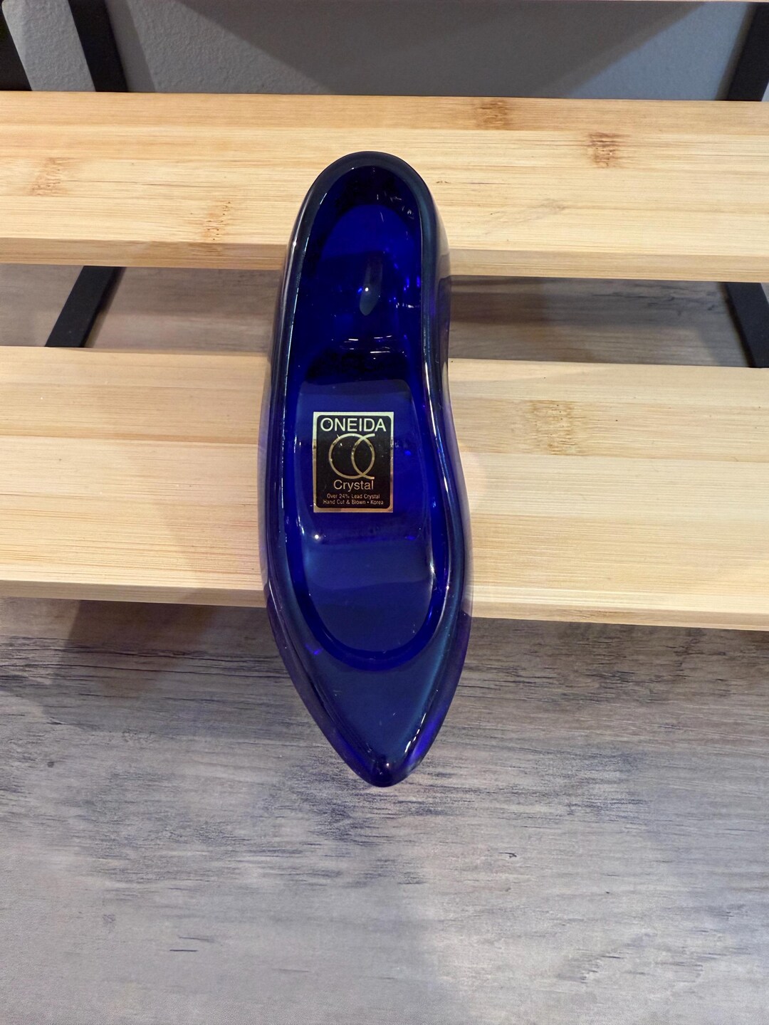 Vintage Oneida Hand Cut Cobalt Blue 24% Lead Crystal Cinderella ...