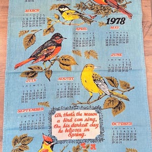 Vintage Linen Cloth Calendars 1967, 1976, 1978, 1980 - Etsy