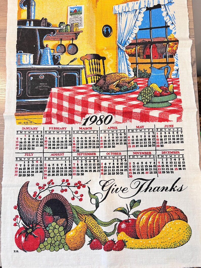 Vintage Linen Cloth Calendars 1967, 1976, 1978, 1980 - Etsy