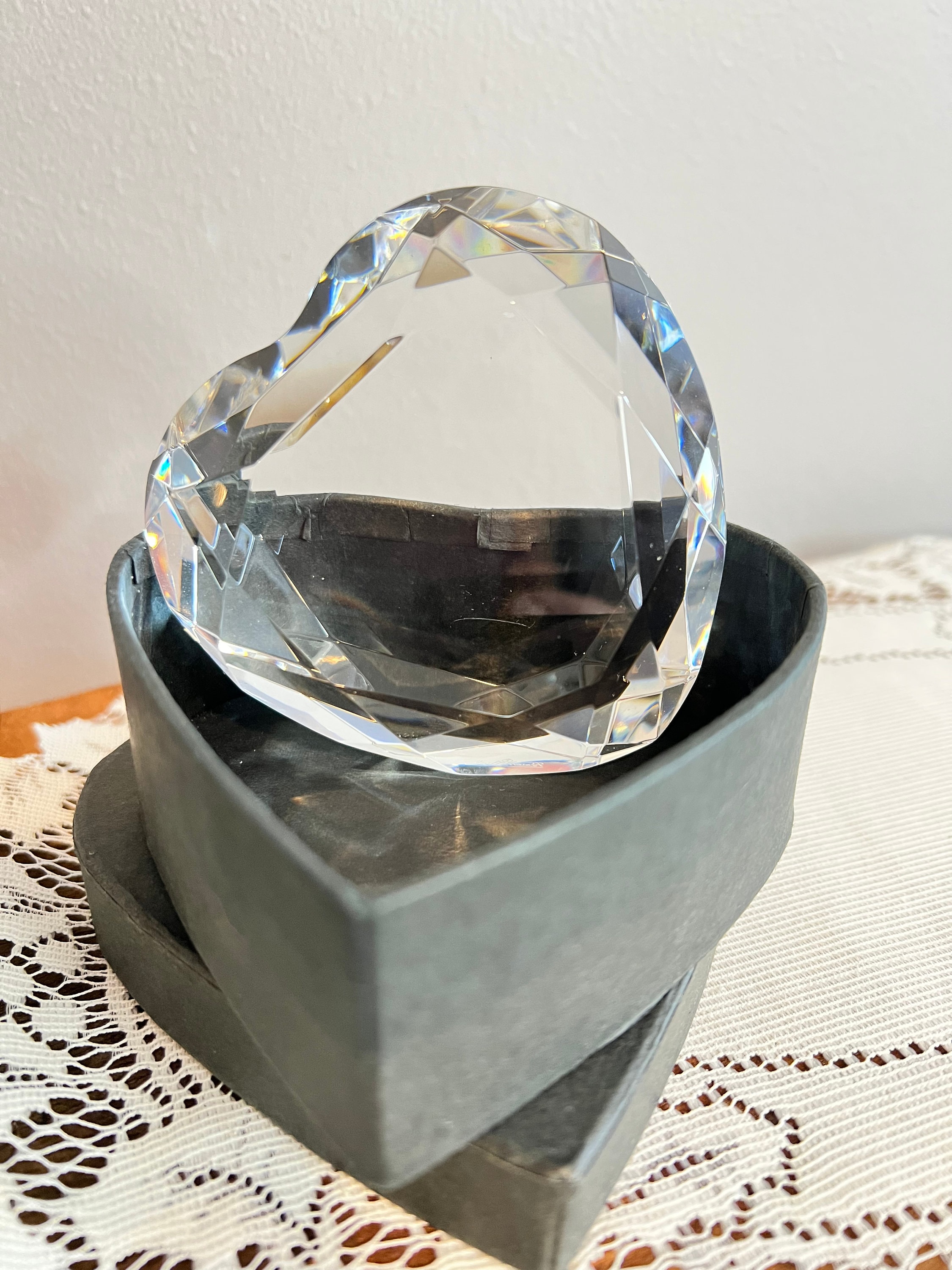 Rosenthal Crystal Heart Paperweight - Etsy