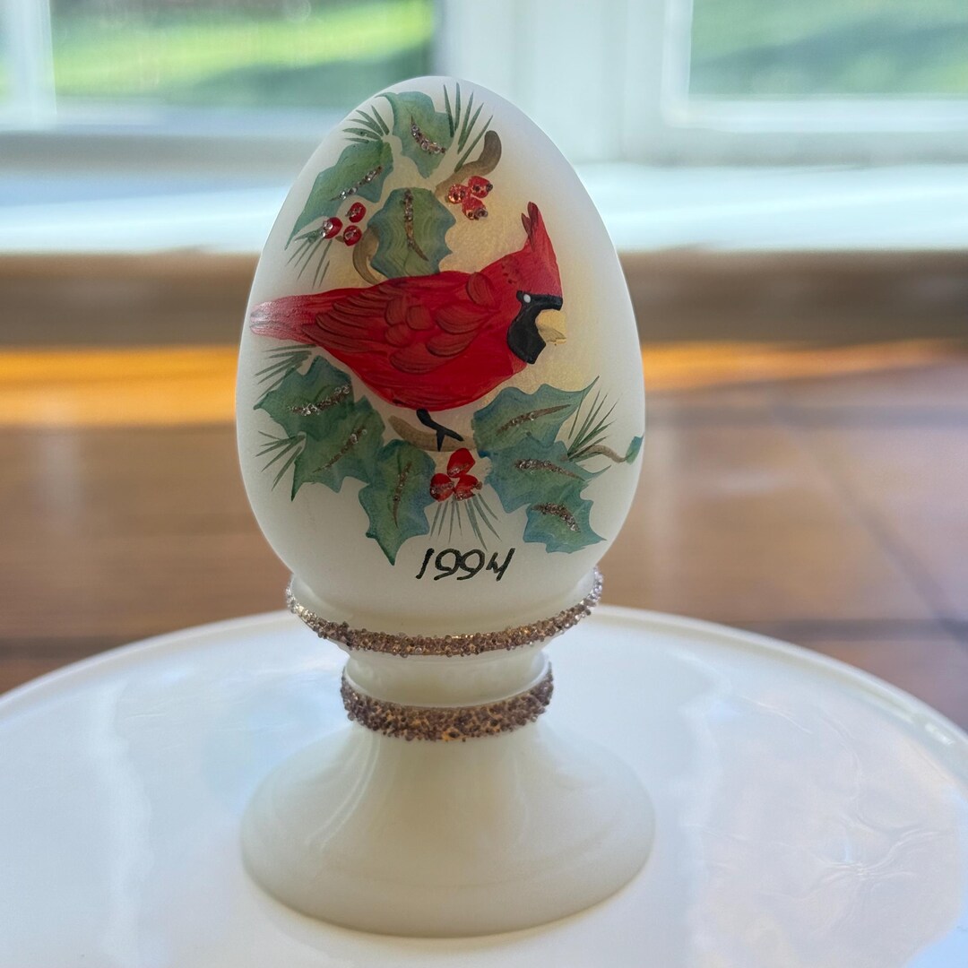 Limited Edition Signed Fenton Red Cardinal Egg 1994, 225/2500 - Etsy