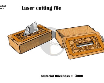 Laser Cut Wooden Tissue Box 3mm, CDR File, SVG, DXF, Cnc Laser File ...