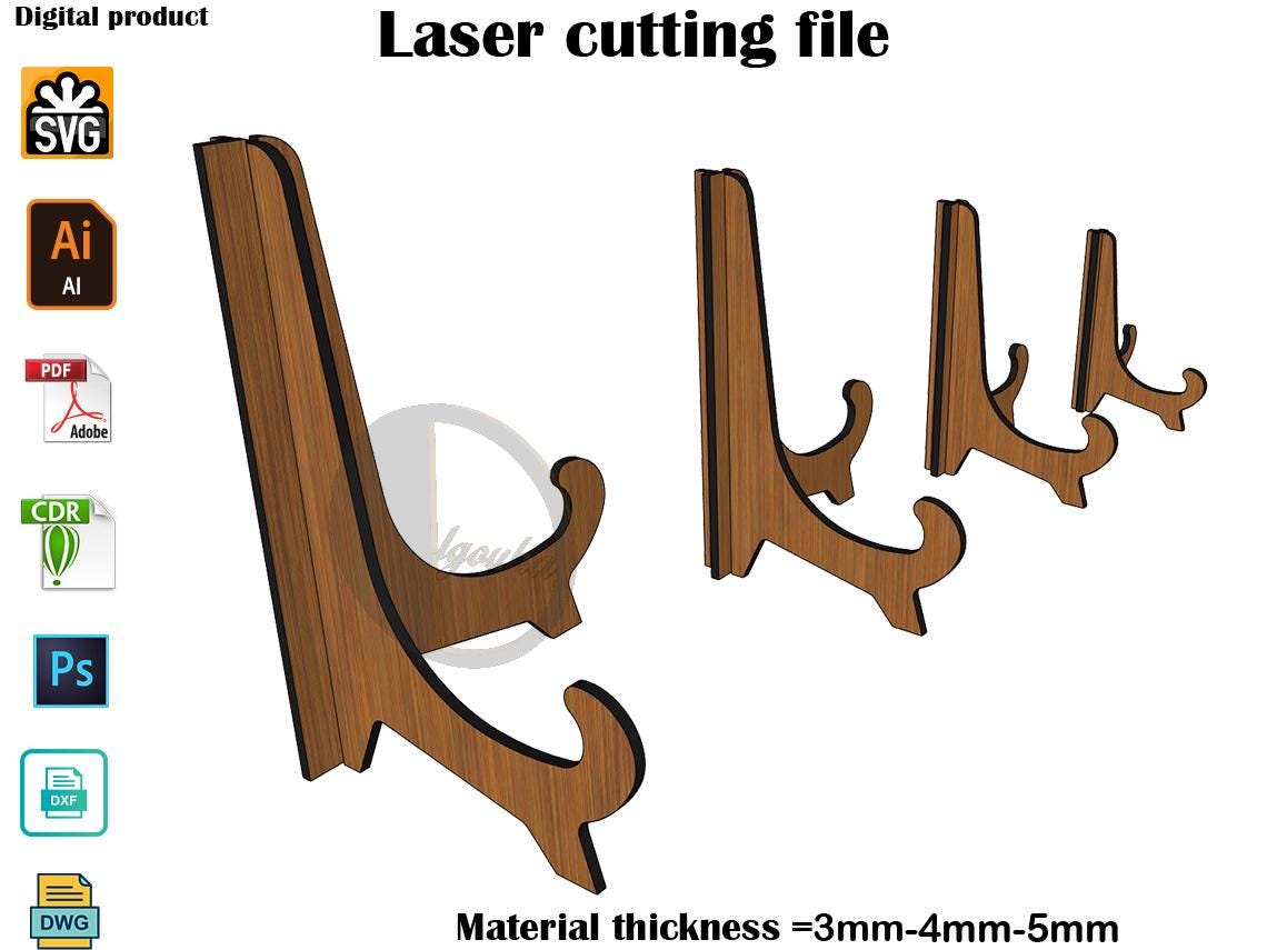 Wooden Display Easel SVG Laser Cut 3mm-4mm-5mm - Etsy