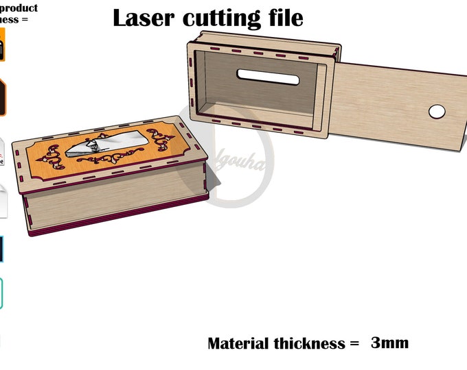 Tissue Paper Box SVG Bundle Tissue Box SVG Design Laser Cut Files CNC ...