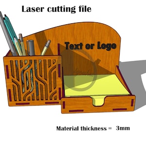 Note Paper and Pencil Holder SVG File 3mm-4mm - Etsy