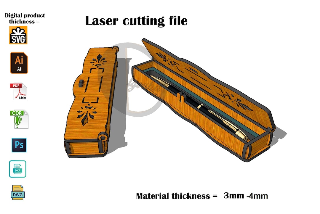 Laser Cut Pen Box SVG 3mm,4mm - Etsy