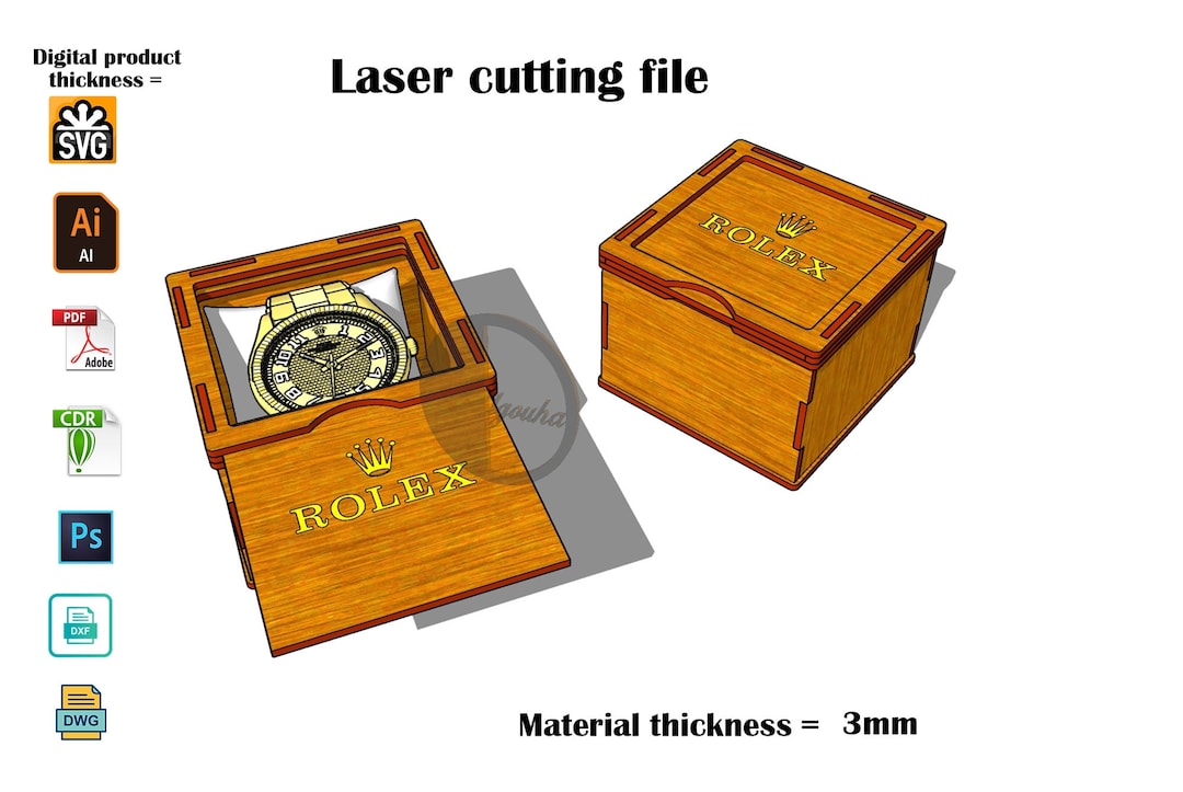 Watch Box SVG 3mm - Etsy