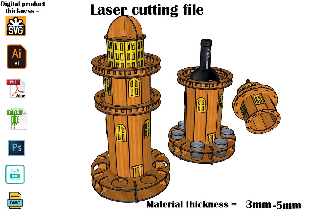 Laser Cut Wine Box Lighthouse SVG 3mm-5mm - Etsy