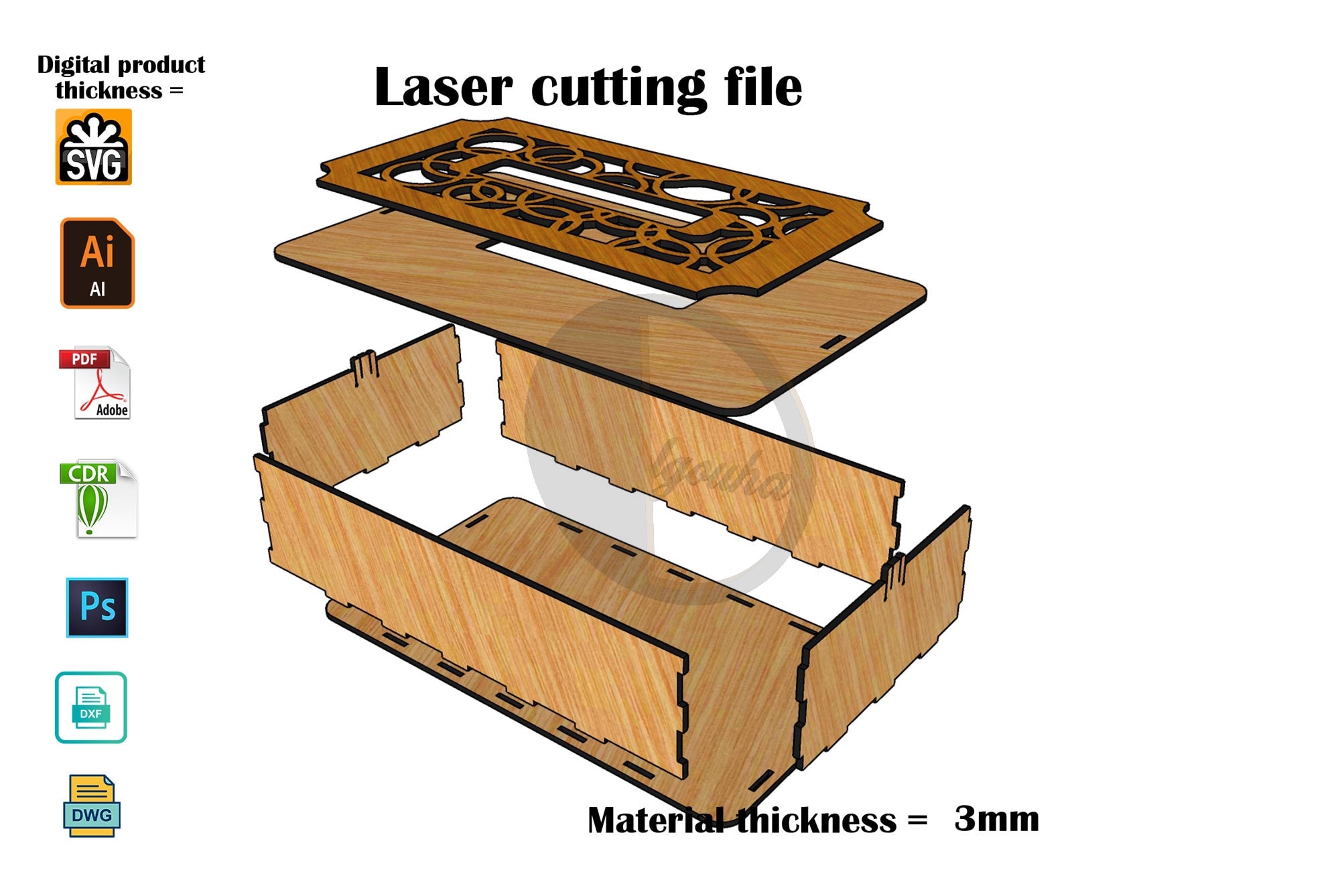 Laser Cut Tissue Box SVG 3mm Laser Cut File - Etsy