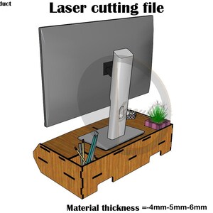 Laser Cut Monitor Desk SVG 4mm-5mm-6mm - Etsy