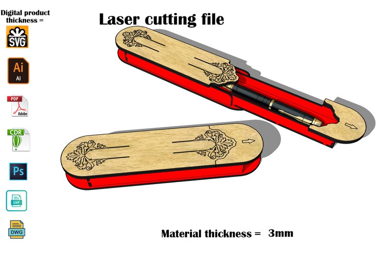 Laser Cut Pen Box - Etsy