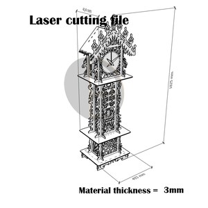 Laser Cut Standing Dragon Clock SVG 3mm-4mm-6mm - Etsy