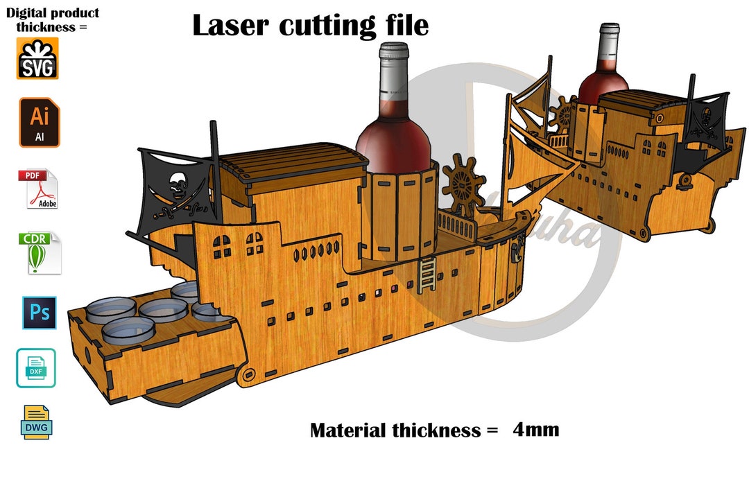 Laser Cut Win Box Ship SVG 4mm Laser Cutting File - Etsy