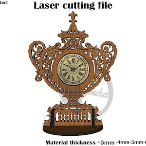 Laser Cut Desk Clock SVG 3mm,4mm,5mm,6mm - Etsy
