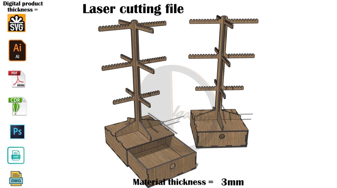 Keychain Stand, Display Stand, Stander - Laser Cut- Digital File - 3mm ...