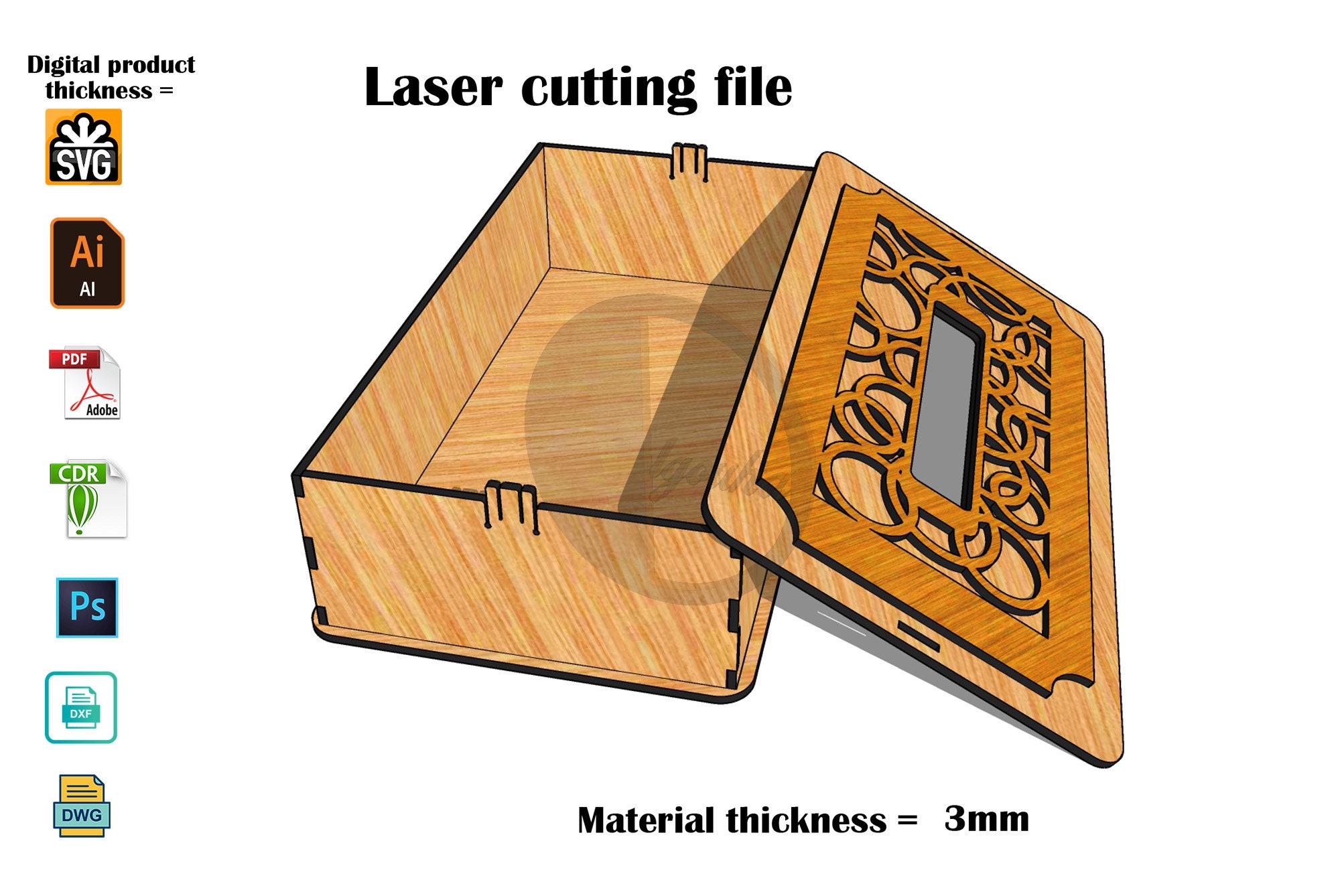 Laser Cut Tissue Box SVG 3mm Laser Cut File - Etsy