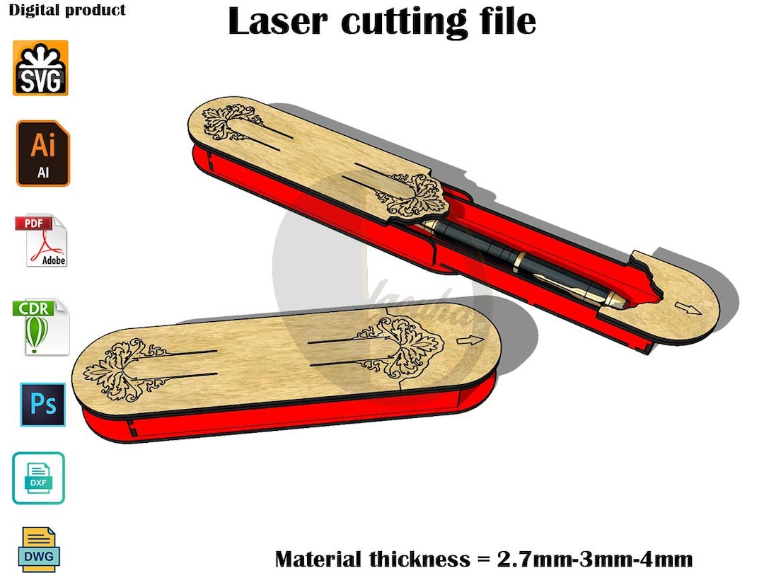Laser Cut Pen Box SVG 2.7mm-3mm-4mm - Etsy