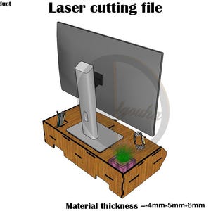 Laser Cut Monitor Desk SVG 4mm-5mm-6mm - Etsy
